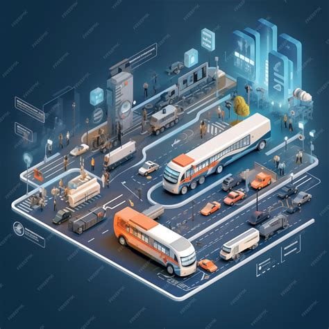 Smart City Traffic Management System Urban Transportation Visualization Premium Ai Generated Image