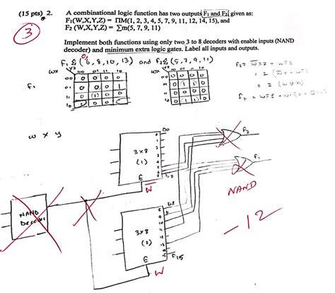 Solved A Combinational Logic Function Has Two Outputs Fˉ1