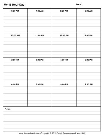 Printable Daily Schedule Template Daily Planner Pdfs