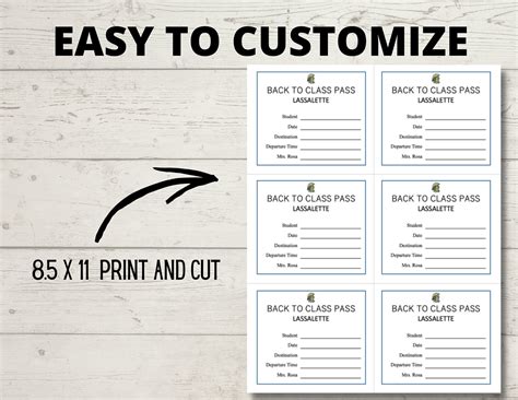 Customizable Back To Class Pass Counselor Ap Principal Nurse