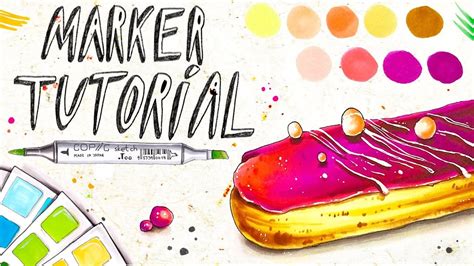 Drawing Tutorial For Beginners Using Alcohol Markers How To Draw An éclair Marker Drawing