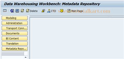 RSORMDR SAP Tcode BW Metadata Repository