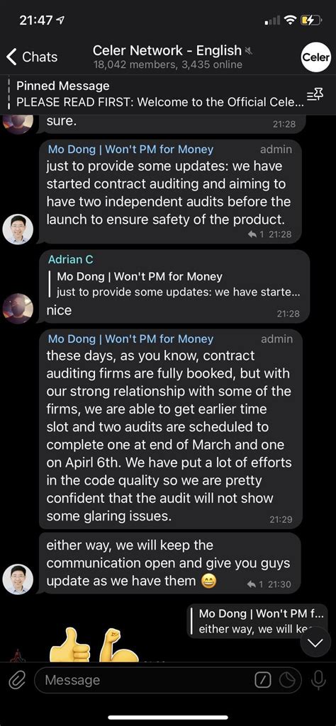 Update From Mo Dong For Those Who Arent In The Telegram Group R
