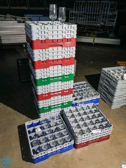 9 Dishwasher Racks Of Assorted Stemware Roller Auctions