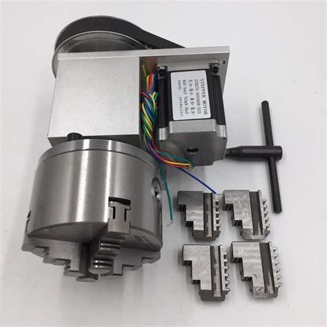 4 Jaw Chuck 100mm 4th A Axis CNC Rotary Axis K12 Hollow Shaft For CNC Router