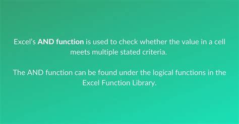 The Excel And Function Goskills