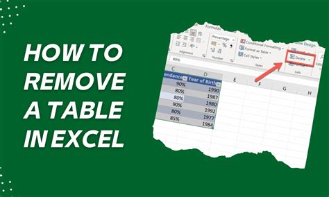 How To Remove A Table In Excel Step By Step Guide Earn And Excel