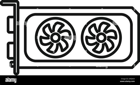 Cpu Video Card Icon Outline Vector Gpu Fan Chip Ram Stock Vector Image And Art Alamy