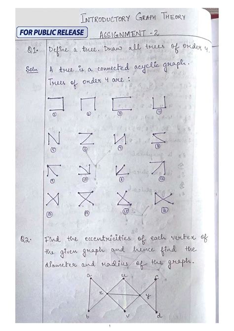 SOLUTION Introduction To Graph Theory Assignment 2 Studypool