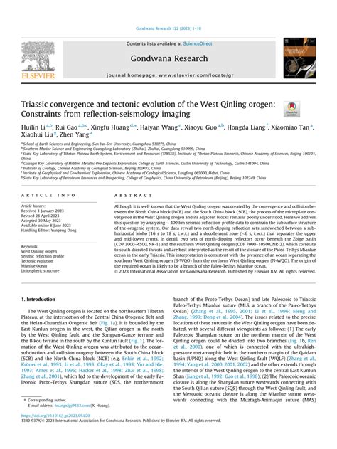 Pdf Triassic Convergence And Tectonic Evolution Of The West Qinling Orogen Constraints From