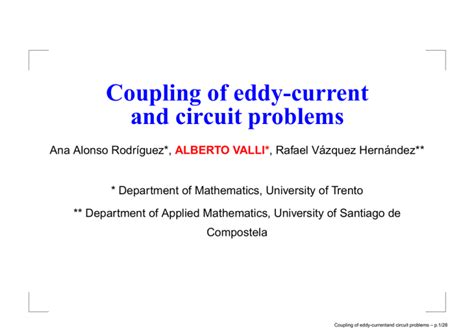 Coupling Of Eddy Current And Circuit Problems