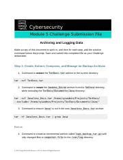 Archiving And Logging Docx Cybersecurity Module 5 Challenge