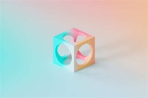 Premium Photo Abstract Futuristic Cube Object On Gradient Background Minimal 3d Render