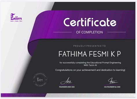 Fathima Fesmi Kp On Linkedin Prompting Success Certified In Prompt