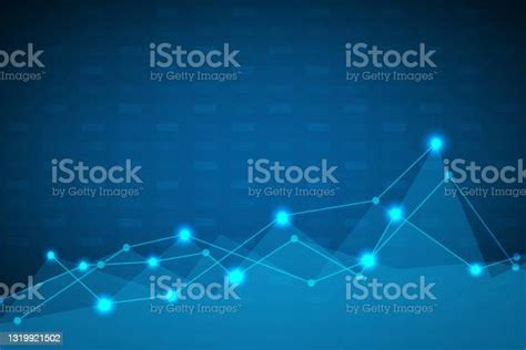 어두운 파란색 배경의 그래프 및 데이터 정보 및 네트워크 연결 요소를 편집하기 위한 빈 공간이 있는 프레젠테이션 및 디자인