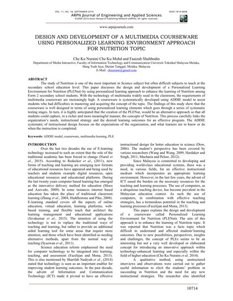 Pdf Design And Development Of A Multimedia Courseware Using