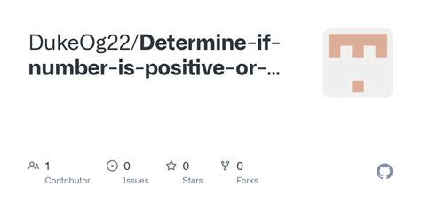 github dukeog22 determine if number is positive or negative