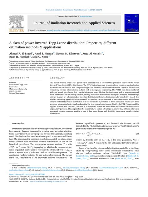 Pdf A Class Of Power Inverted Topp Leone Distribution Properties Different Estimation