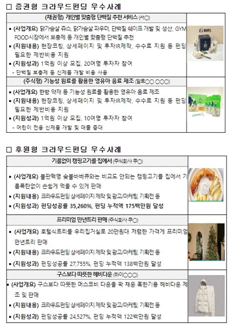 중소벤처기업부 우리동네 대중투자크라우드펀딩 소상공인 모집 공고