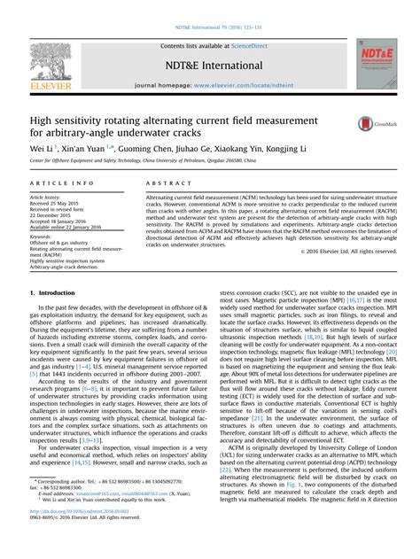 Pdf High Sensitivity Rotating Alternating Current Field Measurement