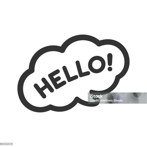 Cute Hello Speech Bubble Icon Simple Flat Vector Illustration Stock Illustration Download