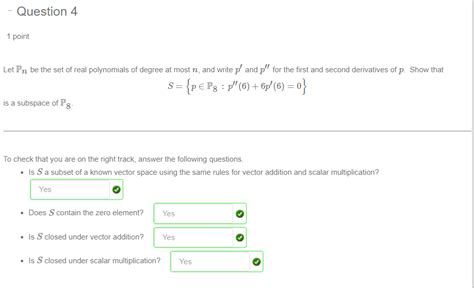 Solved Use The Subspace Theorem To Prove That S Is A Chegg