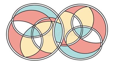 interlocking circles diagram connection and abstract concept vector