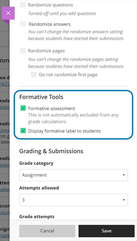 formative assessments