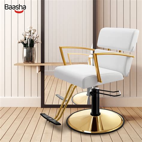 Baasha Vent Back Gold Styling Salon Chair Bs68 71 Matte Gold White