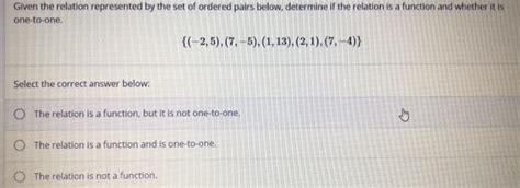 solved given the relation represented by the set of ordered