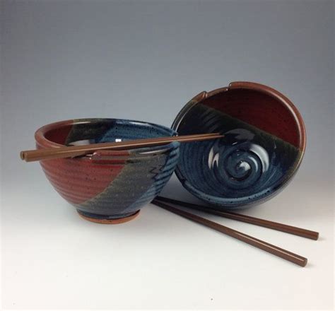 Noodle Bowl Set Rice Bowls Chopstick Bowls By Nealpottery On Etsy Bowl Pottery Ceramics