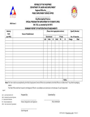Fillable Online SPES Form 3 Fax Email Print PdfFiller