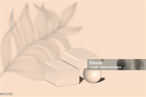 3d 디스플레이 연단 삼차원 받침대 큐브 구체 및 고사리 가지 하드 섀도우 0명에 대한 스톡 사진 및 기타 이미지 0명 3