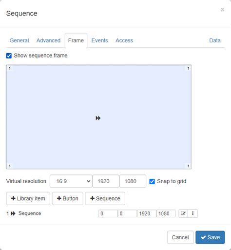 Sequence Dialog Targetr Digital Signage Help