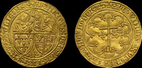 FRANCE GREAT BRITAIN 1423 ANGLO GALLIC HENRY VI GOLD SALUT DOR ST LO