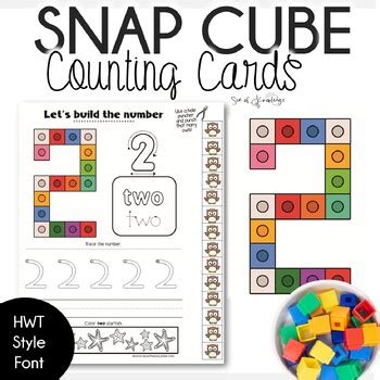 Counting Objects To Worksheet Bundle Snap Cube Task Cards Activity Mats