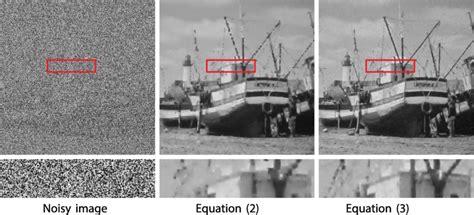 Denoising Results Of 2 And 3 For Restoring Boat Image Corrupted By