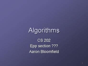 PPT Algorithms PowerPoint Presentation Free To Download Id Ff N UxN