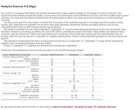 Solved Analytics Exercise 4 2 Algo You Work For A Company Chegg Com