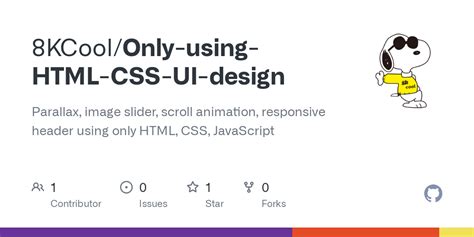 Github 8kcoolonly Using Html Css Ui Design Parallax Image Slider Scroll Animation