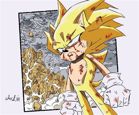 Sonic The Hedgehog And Super Sonic Dragon Ball And More Drawn By Ashofourtime Danbooru