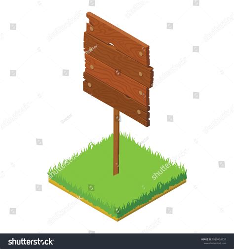 Wooden Signpost Icon Isometric Illustration Wooden Stock Vector