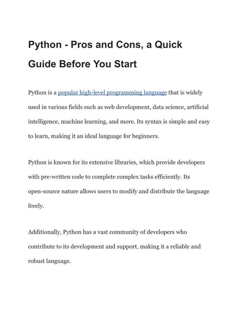 PPT Python Pros And Cons A Quick Guide Before You Start PowerPoint Presentation ID