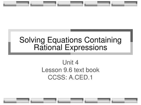 Ppt Solving Equations Containing Rational Expressions Powerpoint Presentation Id 1761071