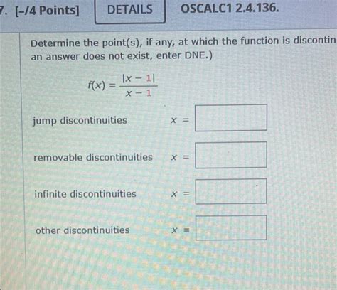 Solved Determine The Point S If Any At Which The Function Chegg Com