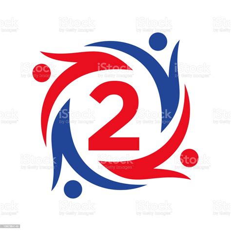 편지 2 기호에 미국 자선 로고 유나이티드 팀워크 재단 아이콘 조직 케어 로고 Charitable Foundation에 대한 스톡 벡터 아트 및 기타 이미지