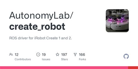 Github Autonomylabcreaterobot Ros Driver For Irobot Create 1 And 2