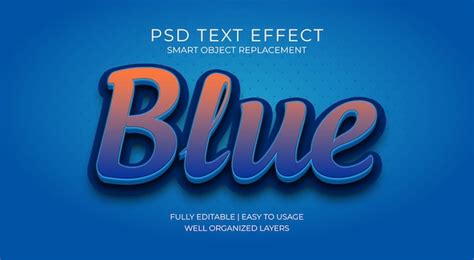 Premium Psd Blue Text 3d Full Editable Psd