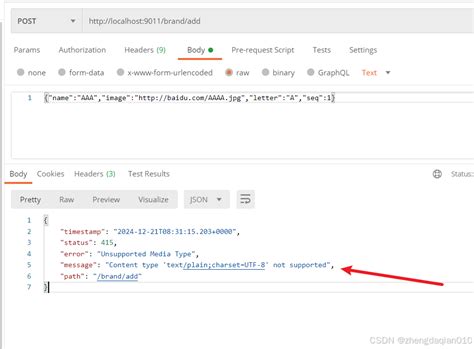 “content Type ‘text Plain；charset Utf 8‘ Not Supported“