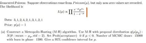Solved Truncated Poisson Suppose Observations Come From